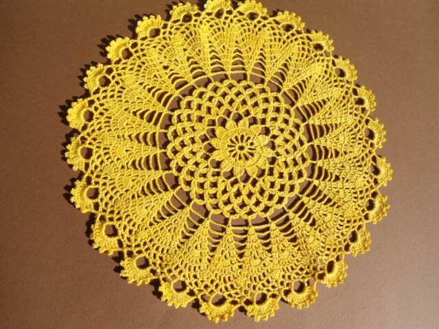 Yellow Crochet Doily Round Doilies 11 Inches Lace Placemat - Etsy
