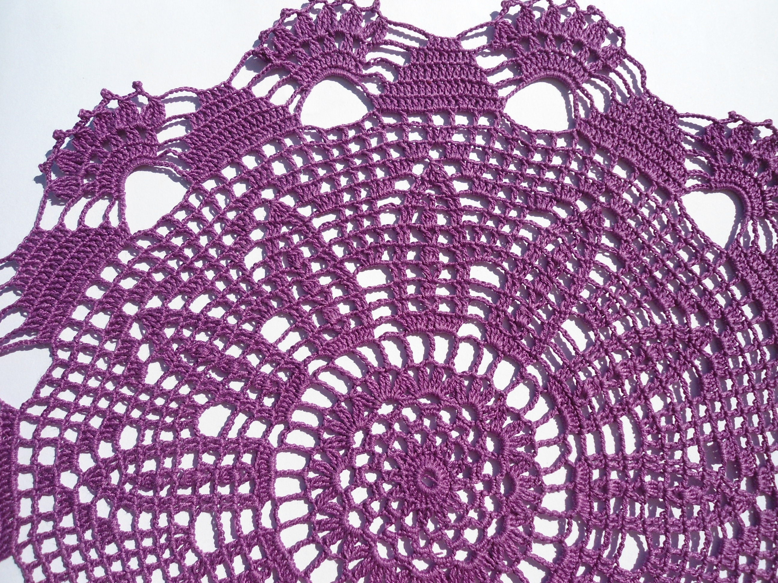 Crochet Doily Purple Crochet Doilies Violet Lace Doily | Etsy