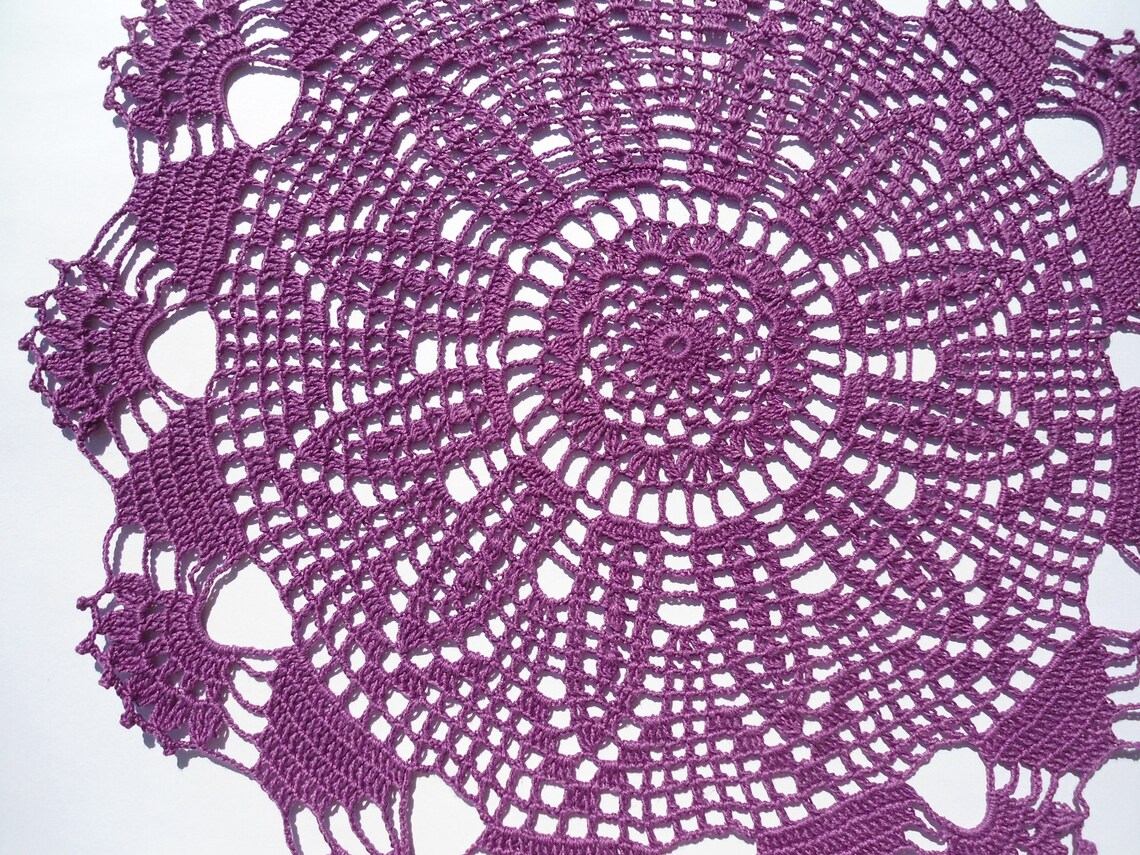 Crochet Doily Purple Crochet Doilies Violet Lace Doily | Etsy