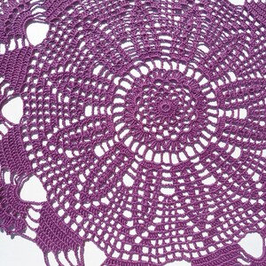 Crochet Doily, Purple Crochet Doilies, Violet Lace Doily, Crochet ...