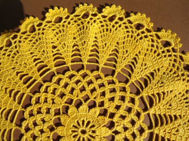 Yellow Crochet Doily Round Doilies 11 Inches Lace Placemat - Etsy