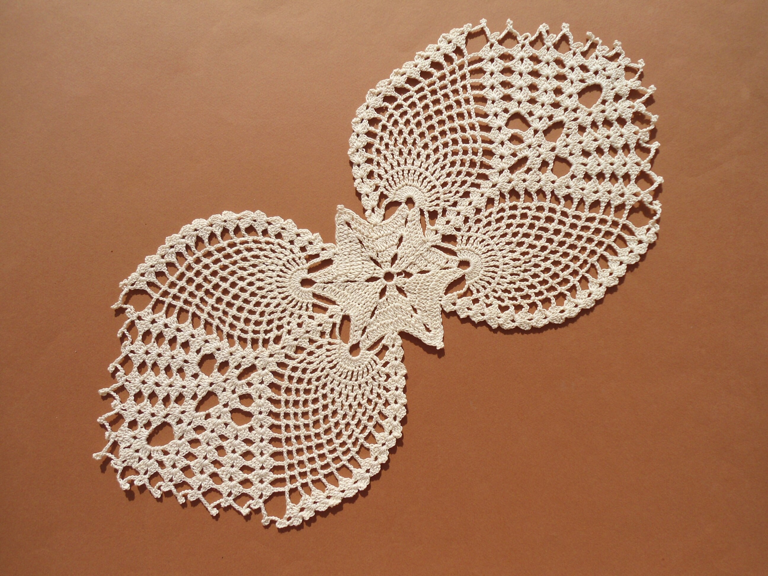 Ecru Crochet Doily Oval Doily Doilies de piña pieza central | Etsy