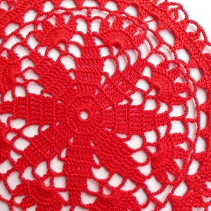 Round Crochet Doily / Red Doilies /lace / 8 - Etsy