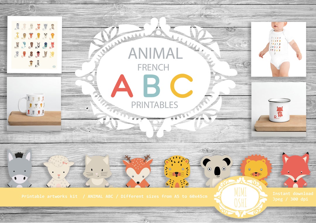 French ABC Printable, Digital Download, Animal Abc Print, Print on ...
