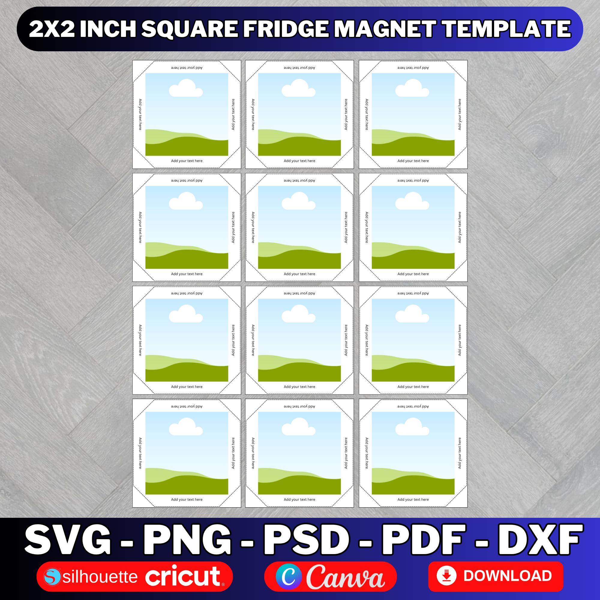 2x2 Square Fridge Magnet Template, Canva Editable (digital Download) - Etsy