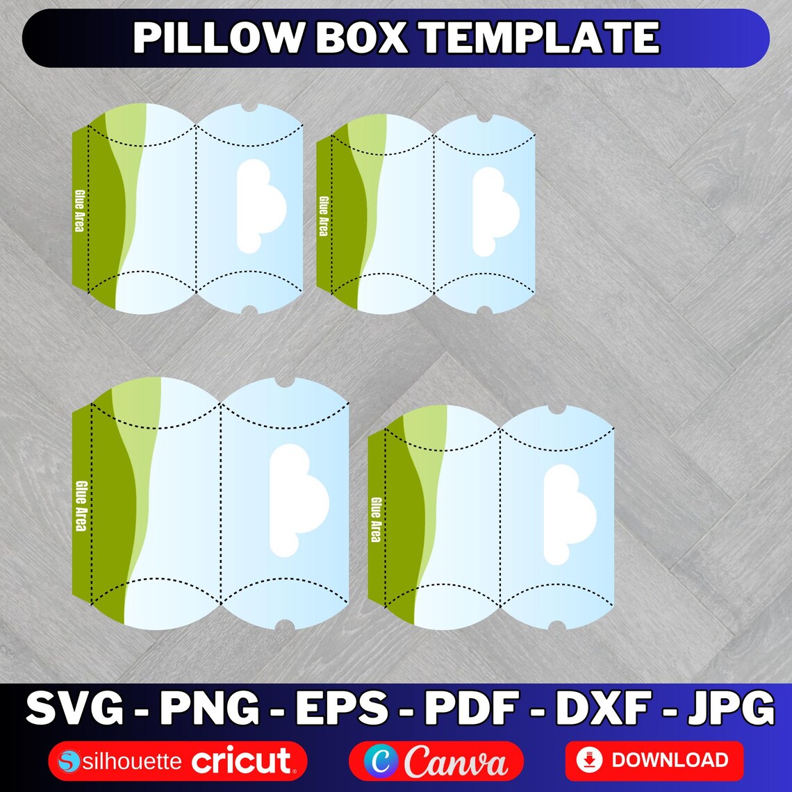 Pillow Box Template Bundle, Favor Box SVG, Canva Editable (digital ...