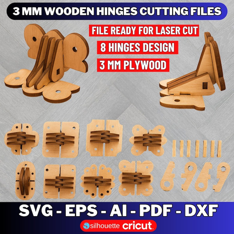 Wood Laser Cut Hinge - Etsy