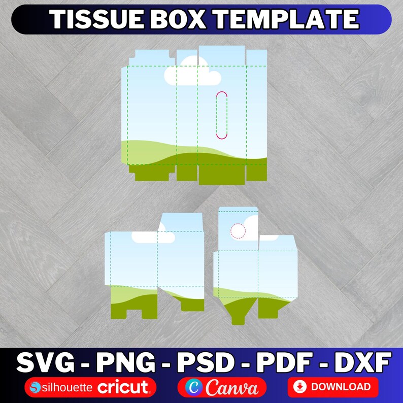 Tissue Box Template Bundle (svg, Cricut, Png, Eps, Dxf) - Etsy