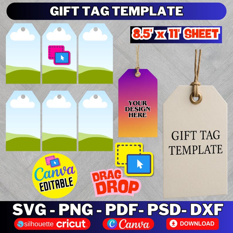 Printable Gift Tag Template, Canva Editable (digital Download) - Etsy