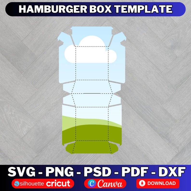 Burger Box Template, Printable Packaging (digital Download) - Etsy