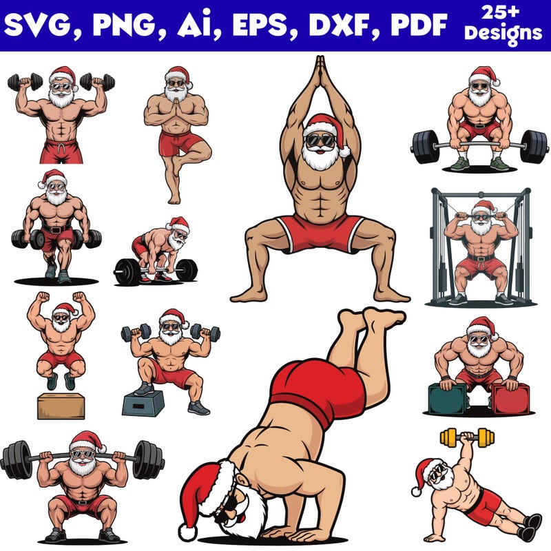 Muscle Santa Claus - Etsy