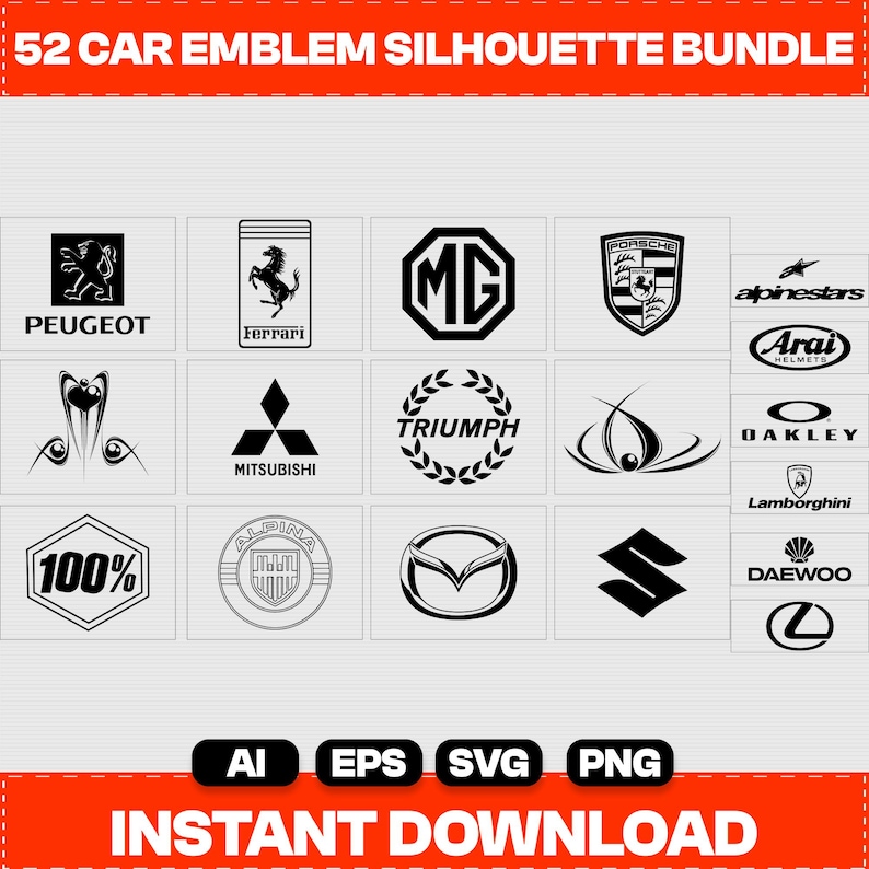 Car Emblem SVG Bundle | Auto Logo Clipart Png Svg Eps | Vehicle Badge ...