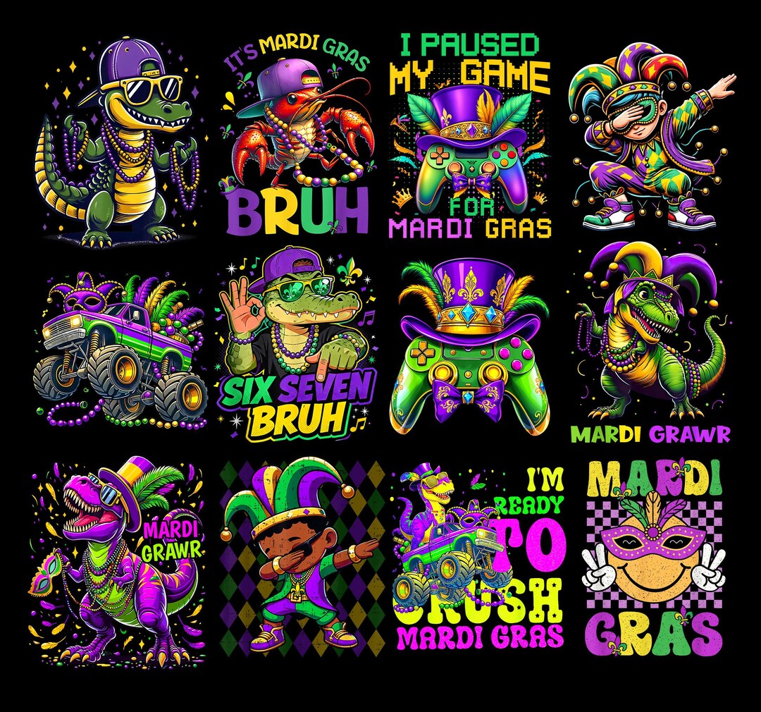 Mardi Gras Monster Truck Boys Kids Festival PNG, Mardi Gras Video Game ...
