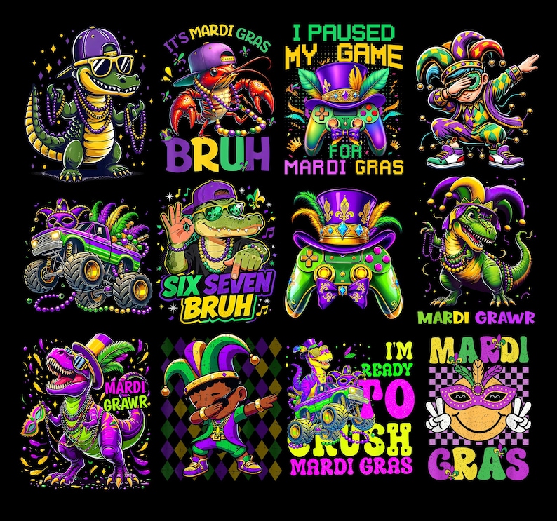 Mardi Gras Monster Truck Boys Kids Festival PNG, Mardi Gras Video Game ...