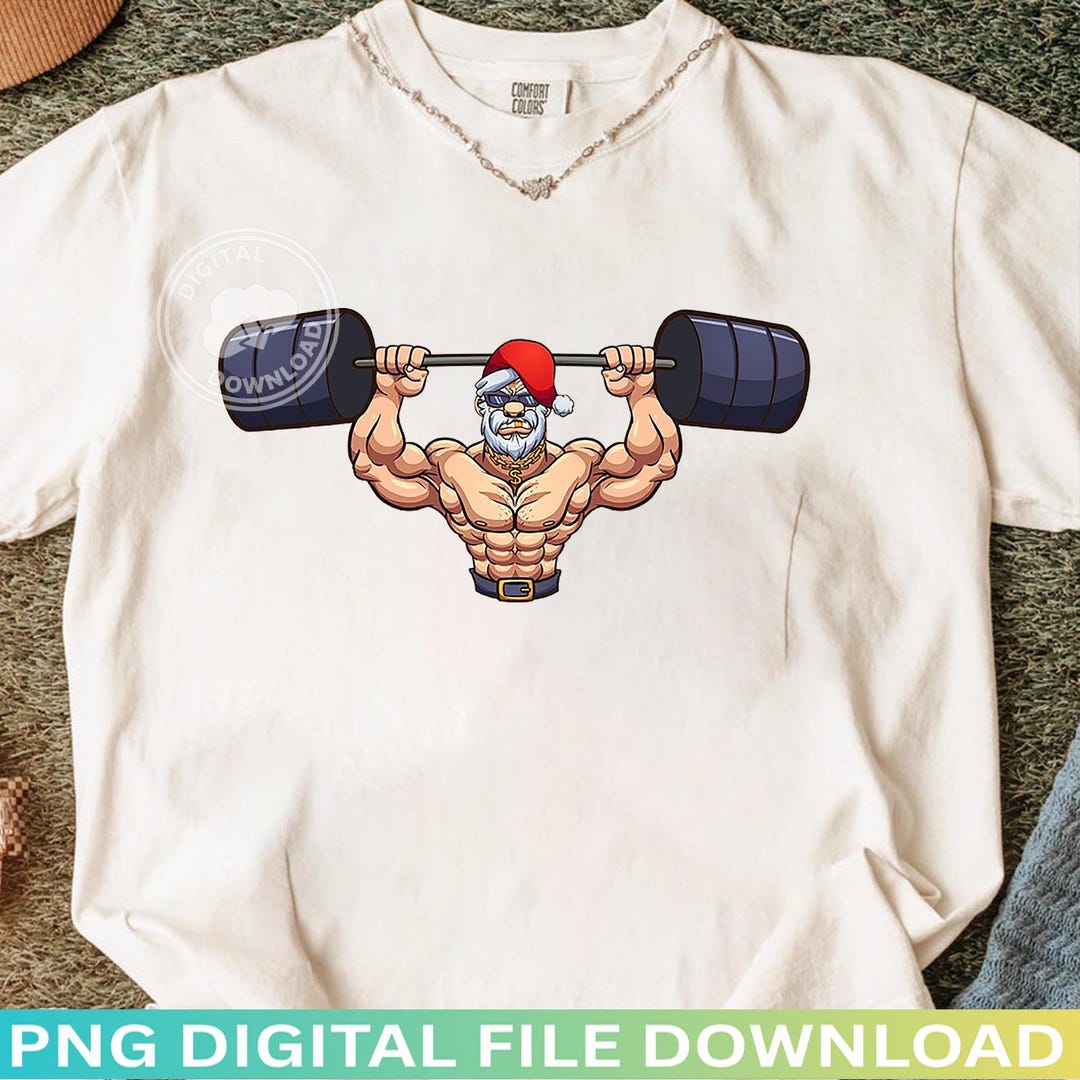 Bodybuilding Strong Santa PNG, Fitness Christmas Digital Download ...