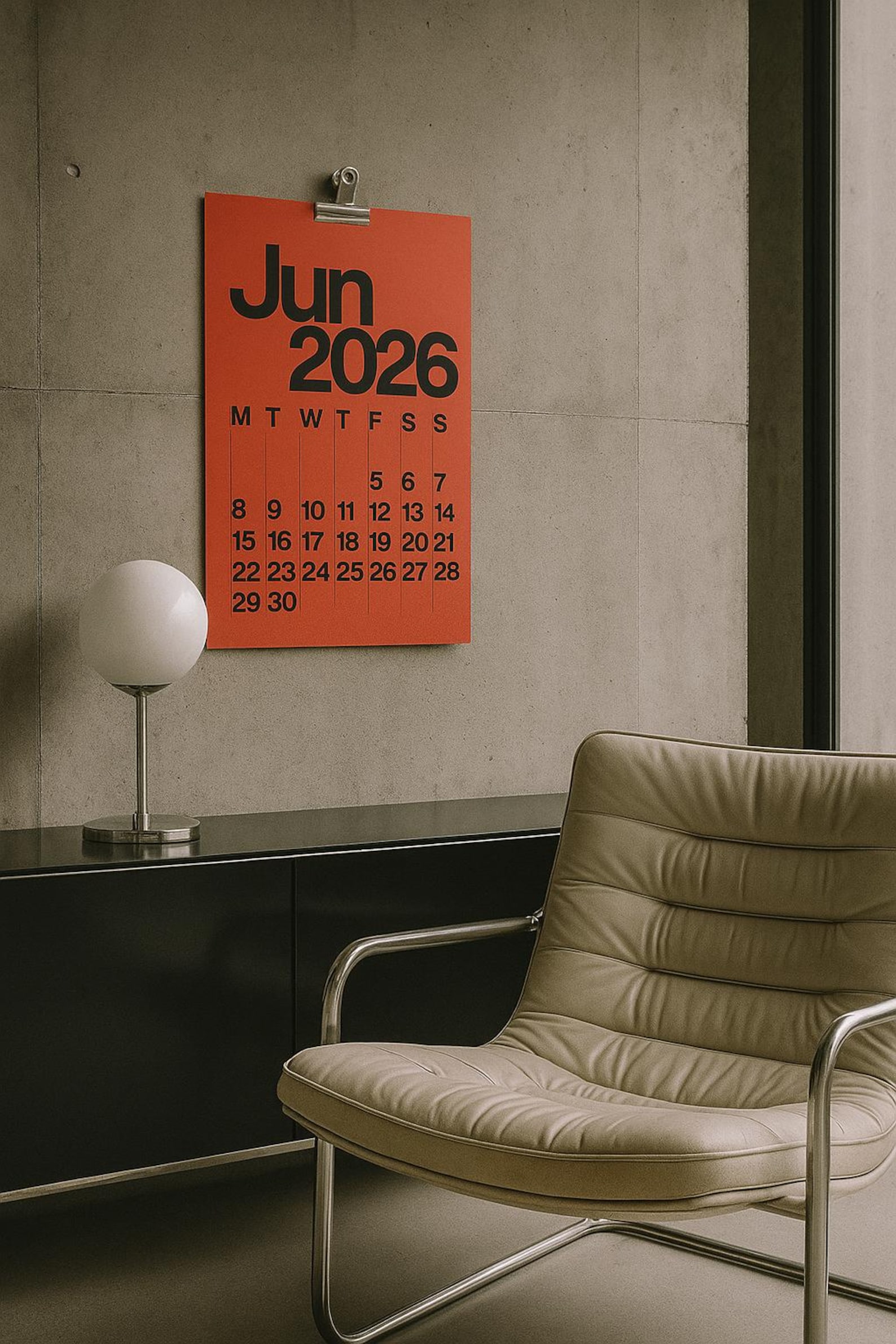 2026 Wall Calendar | Mid-century Modern Design (PDF Download) - Etsy