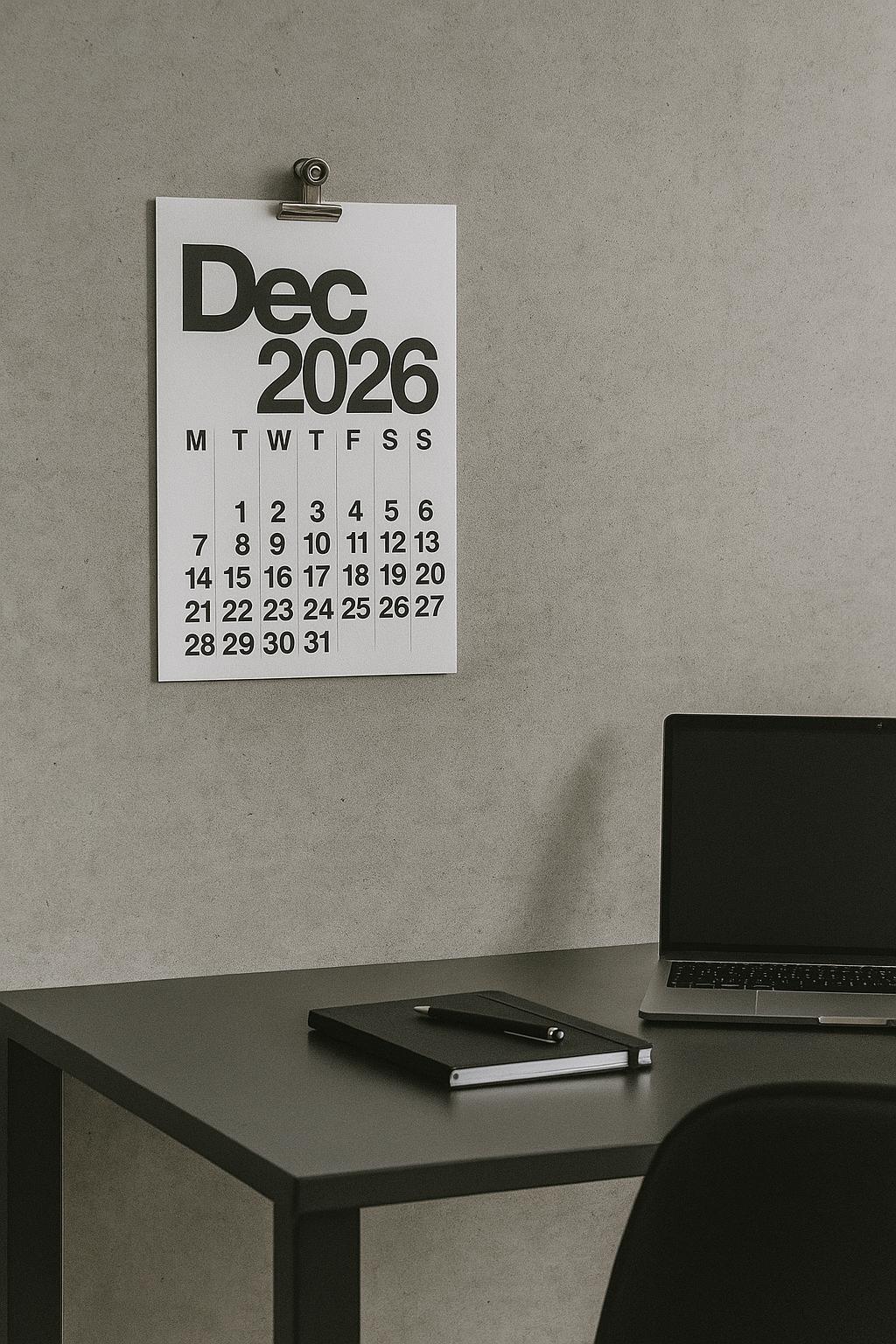 2026 Minimalist Calendar | Mid-century Modern Printable (UK Format) - Etsy