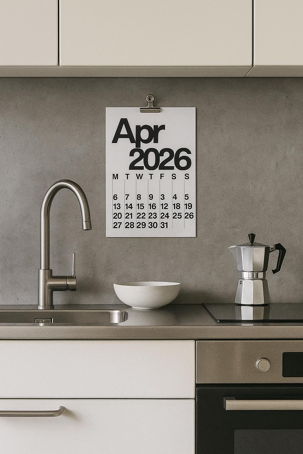 2026 Minimalist Calendar | Mid-century Modern Printable (UK Format) - Etsy