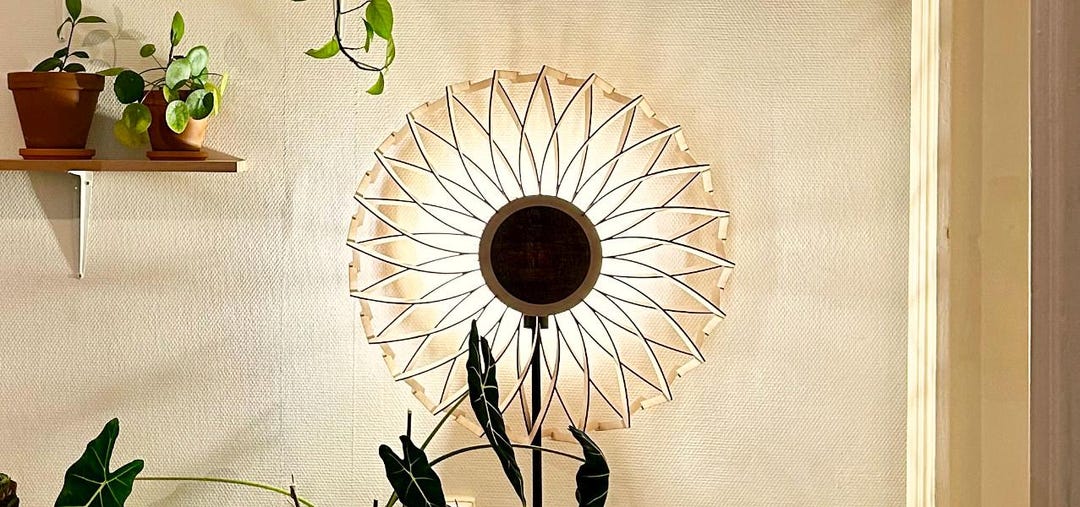 Charlie the Dandelion - Handcrafted Wooden Floor Lamp - Handmade Floor ...