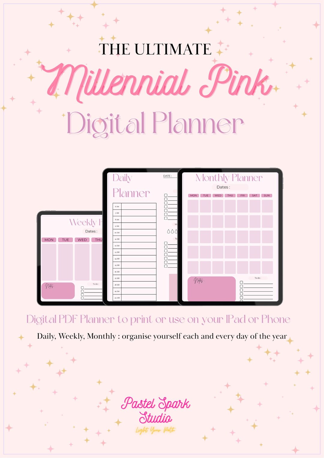 Ultimate Millennial Pink Daily, Weekly and Monthly Planner Bundle ...