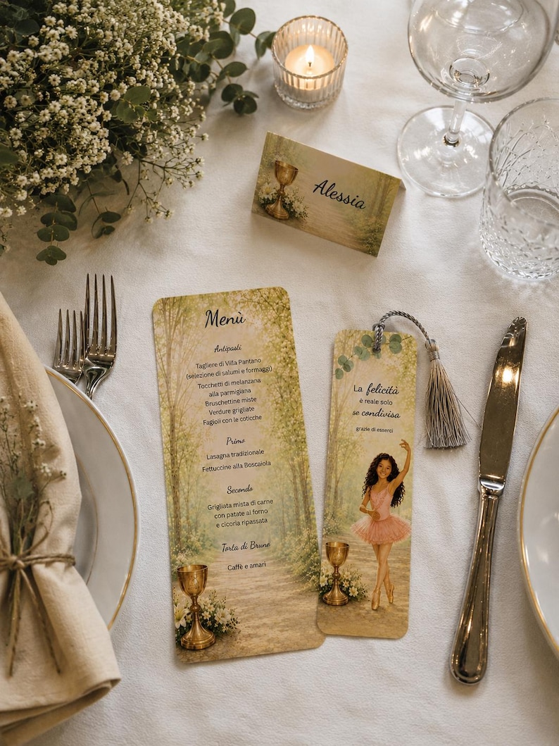 Personalized First Communion Kit | Menu + Place Card + Bookmark With ...