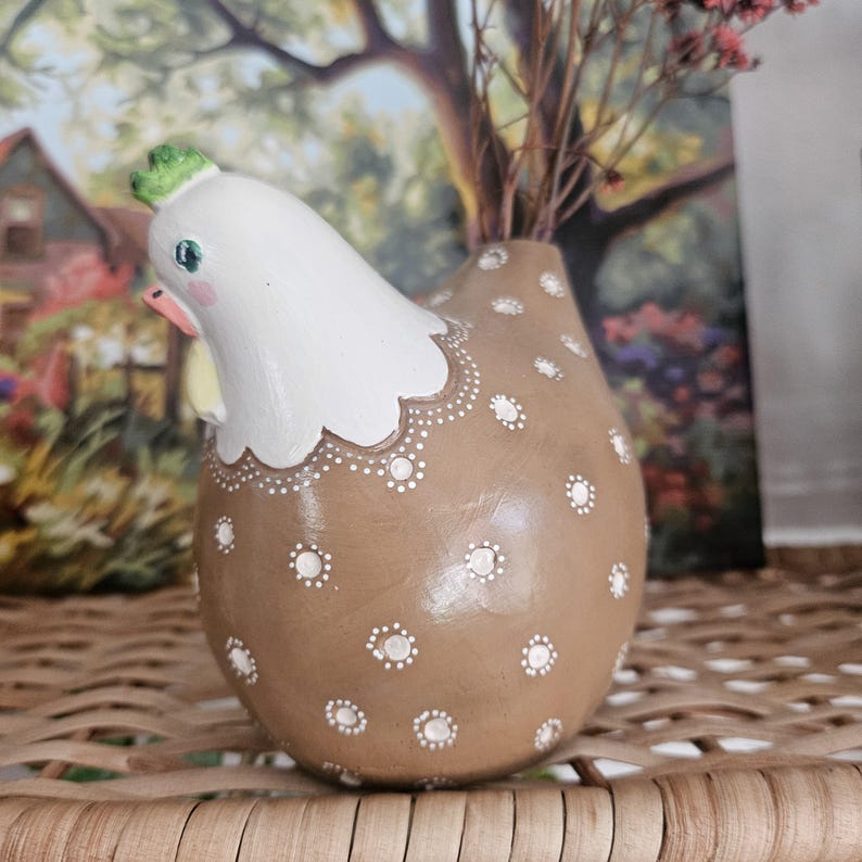 Handmade Ceramic Chicken – Porcelain Country Kitchen Decor, Hand ...