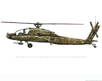 AH-64A Apache angle 1 AH64A Apache Decal Boeing AH-64 - Etsy
