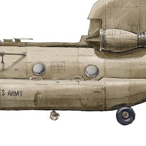 CH-47 Chinook, Us Army Aviation Watercolor Print, 8x10" (tanner) - Etsy