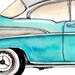 1957 Aqua Chevrolet, Classic Automobile Watercolor Print, 8x10" - Etsy