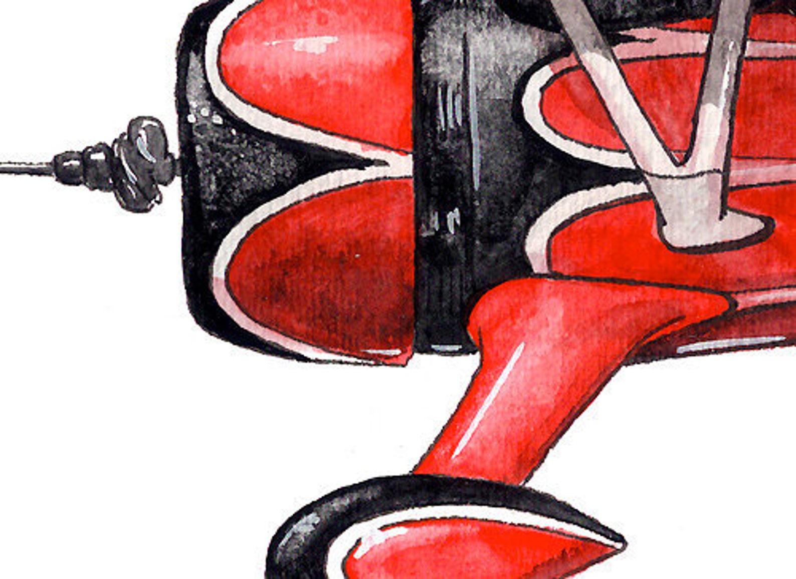 Hall's Bulldog Racer Vintage Airplane Watercolor Print - Etsy