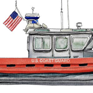 USCG 25ft Defender-class, Coast Guard Watercolor Print, 8x10" - Etsy