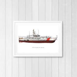 USCG 154' Sentinel-class Cutter, Coast Guard Watercolor Print, 8x10" - Etsy
