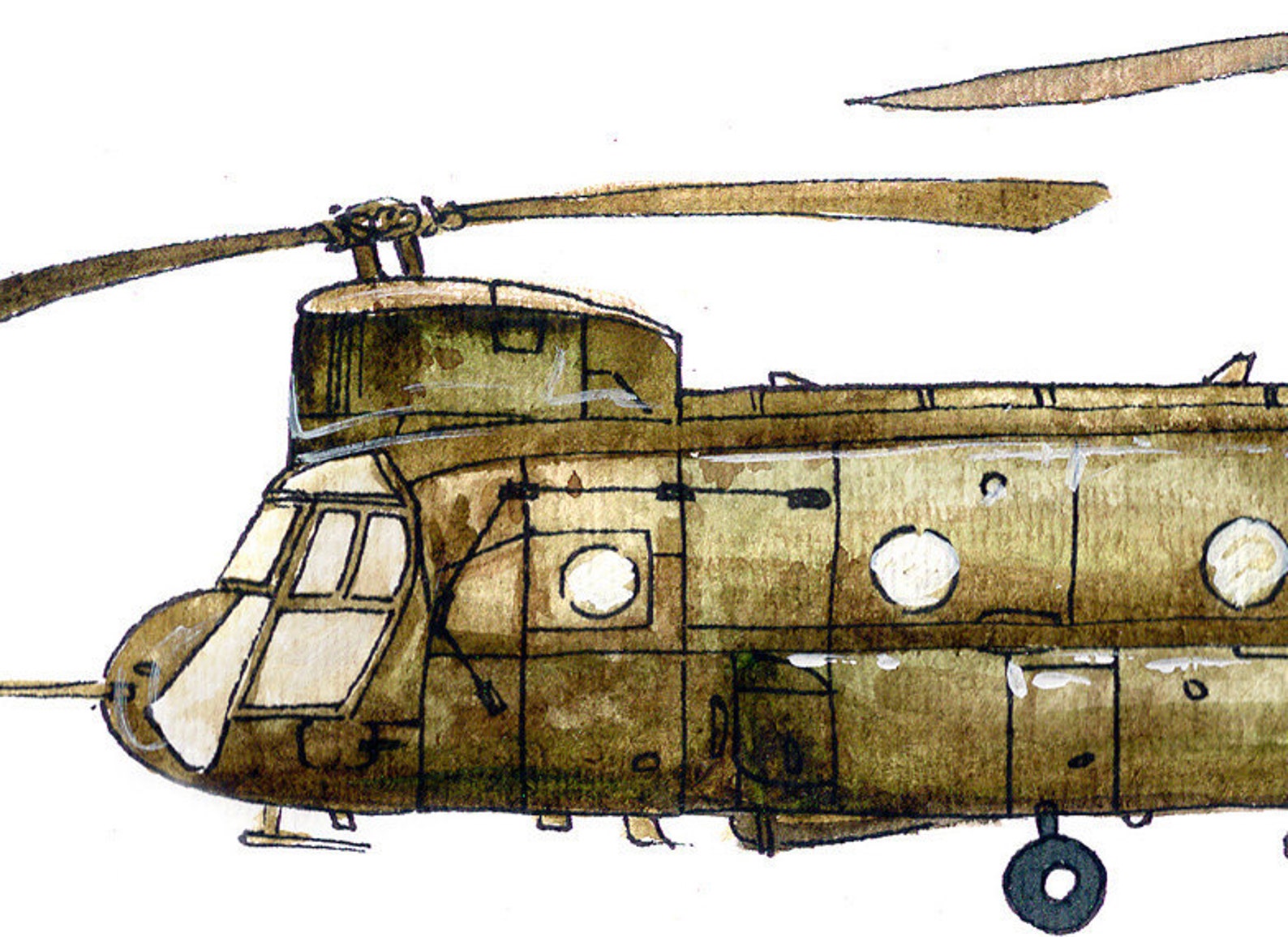 CH-47 Chinook Us Army Aviation Watercolor Print 8x10 | Etsy
