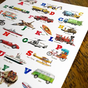 ABC Things That Go! Transportation Art Print - Etsy