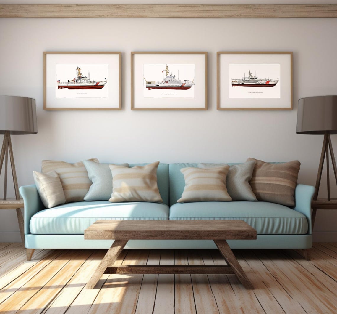 378 Cutter USCG Ship, Coast Guard Watercolor Print, 8x10" - Etsy