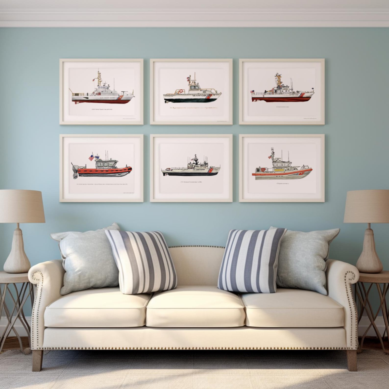 47 Foot MLB, United States Coast Guard Lifeboat Watercolor Print, 8x10 ...