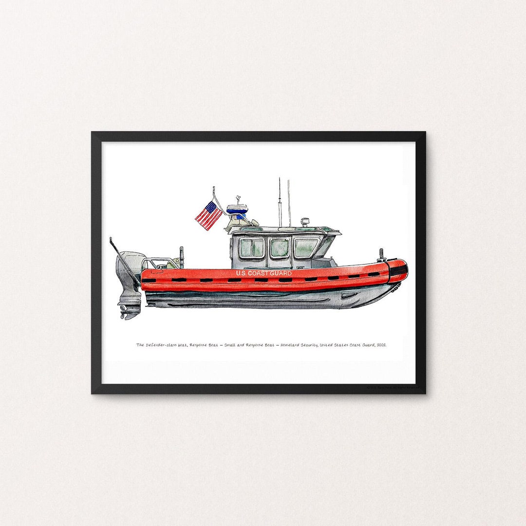 USCG 25ft Defender-class, Coast Guard Watercolor Print, 8x10" - Etsy