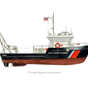 USCG 49' BUSL BOUY Boat Coast Guard Watercolor Print - Etsy UK