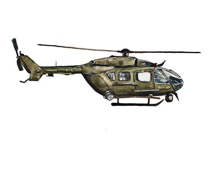 UH-72 Lakota US Army Aviation watercolor print 8x10 | Etsy