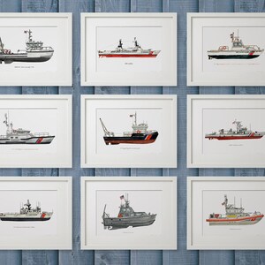 USCG Cyclone-class Ship Monsoon, Coast Guard Watercolor Print, 8x10 - Etsy