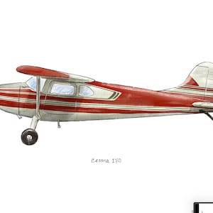 Cessna 170 Skywagon - Aircraft Watercolor Print - Etsy
