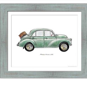 Morris Minor 1948, Vintage Automobile Watercolor Print, 8x10 - Etsy