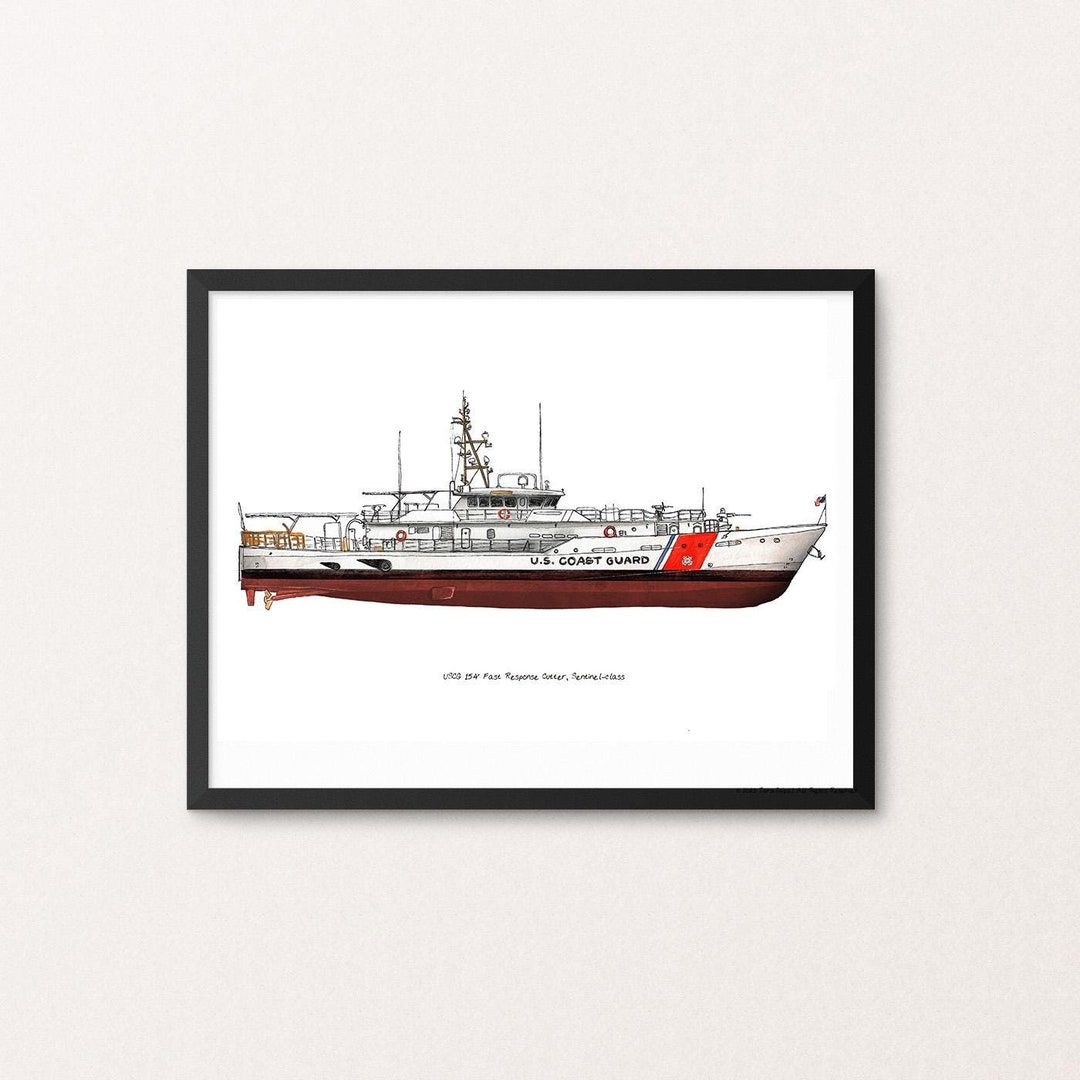 USCG 154' Sentinel-class Cutter, Coast Guard Watercolor Print, 8x10" - Etsy