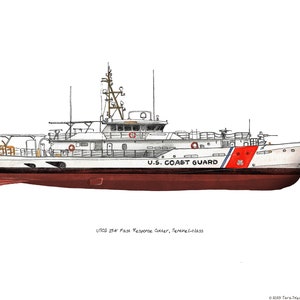 USCG 154' Sentinel-class Cutter, Coast Guard Watercolor Print, 8x10 - Etsy