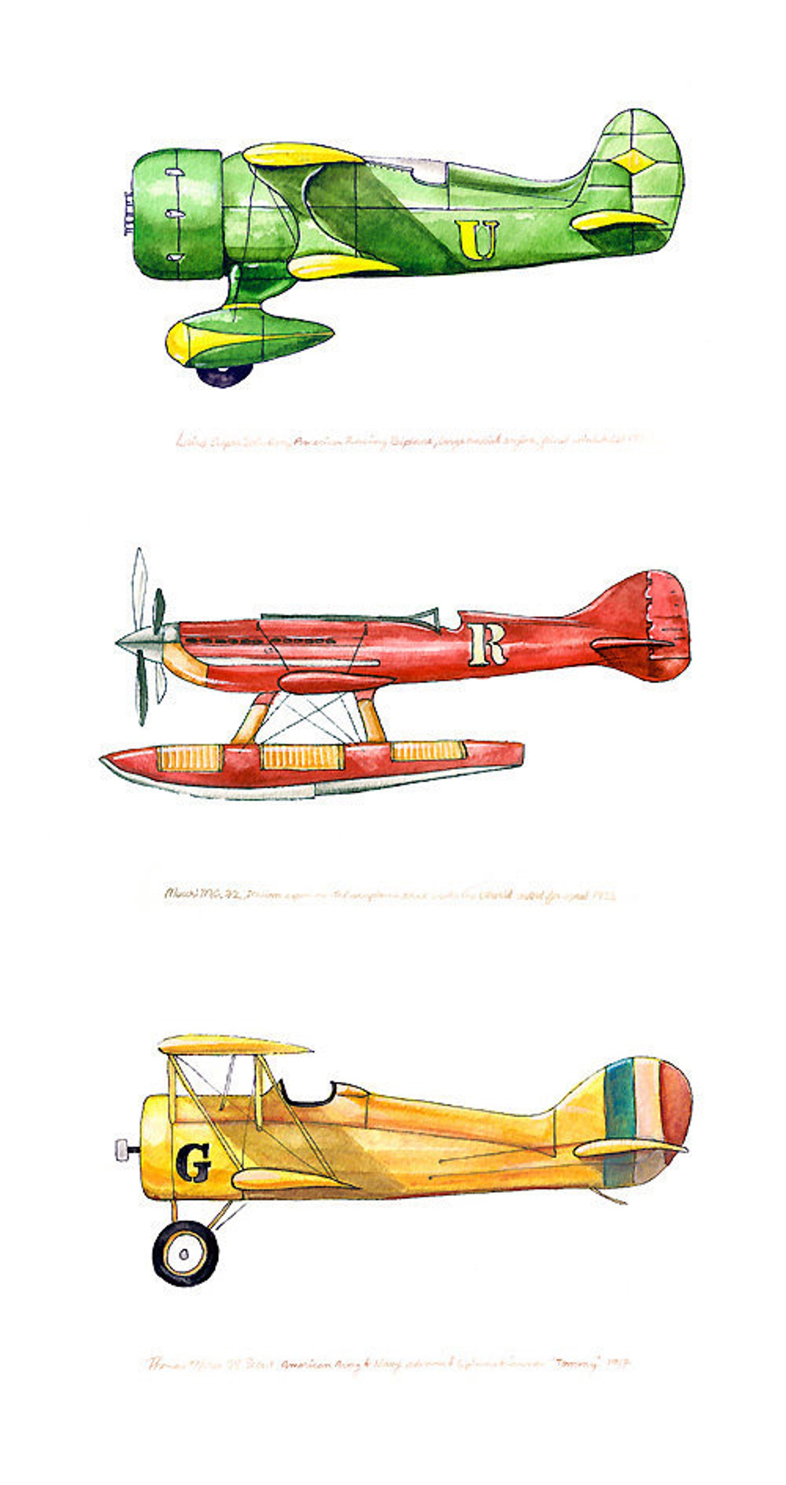 Boeing P-26 peashooter Vintage Airplane Watercolor - Etsy