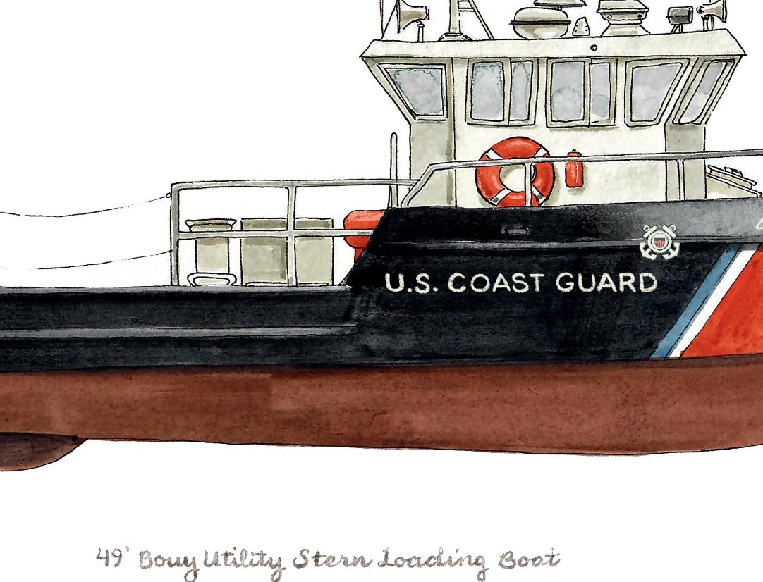 USCG 49' BUSL BOUY Boat, Coast Guard Watercolor Print, 8x10" - Etsy UK
