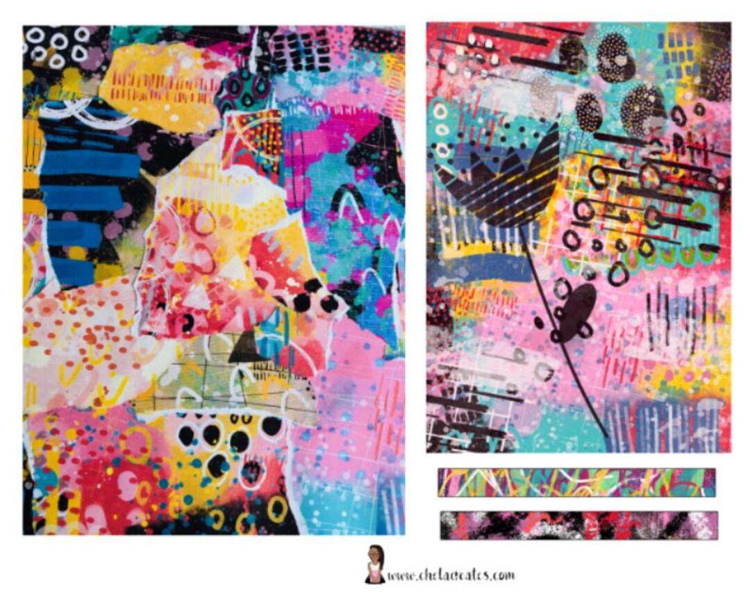 Mix Media Printable Paper 1 - Etsy