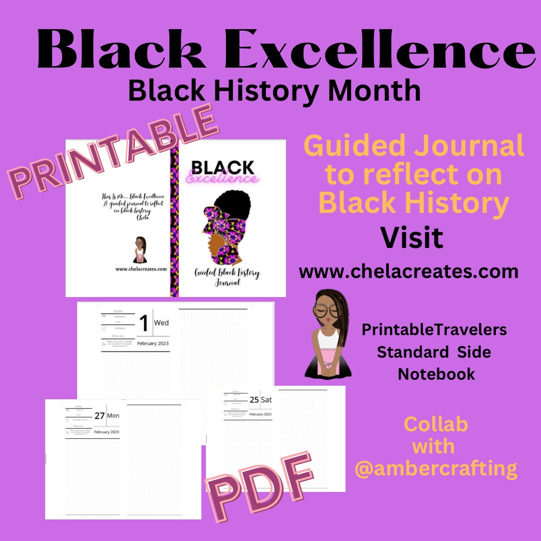 Black Excellence Printable PDF Journal - Etsy