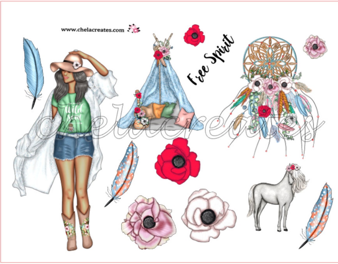 Free Spirit Print and Cut - Etsy