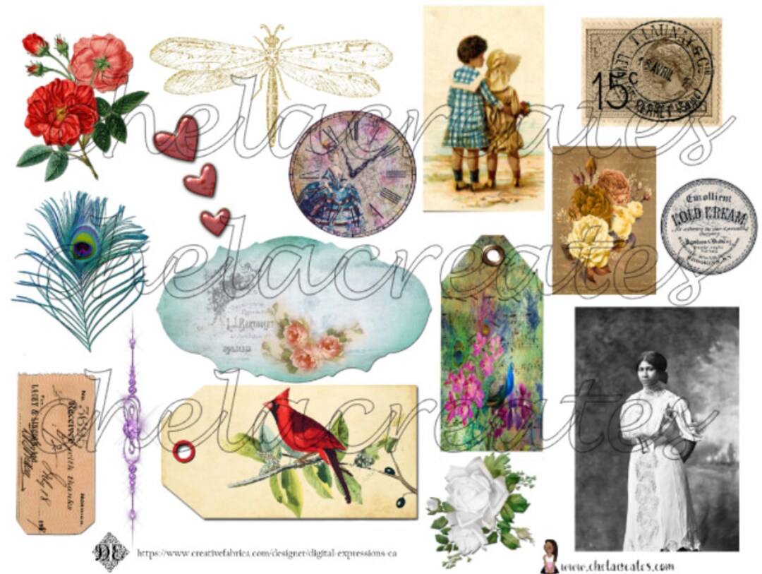 Vintage Fun Kit ..... 2 Page Printable - Etsy